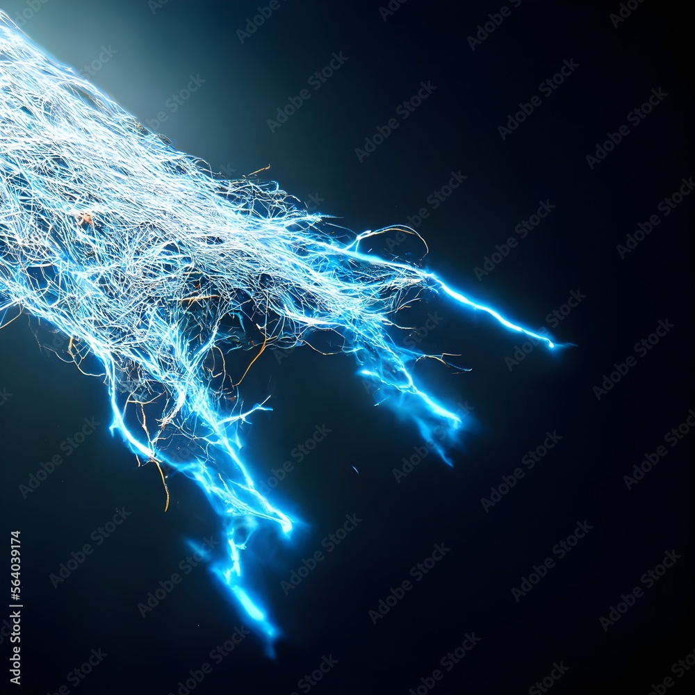 line electric particles blue abstract technology data transfer wires ...