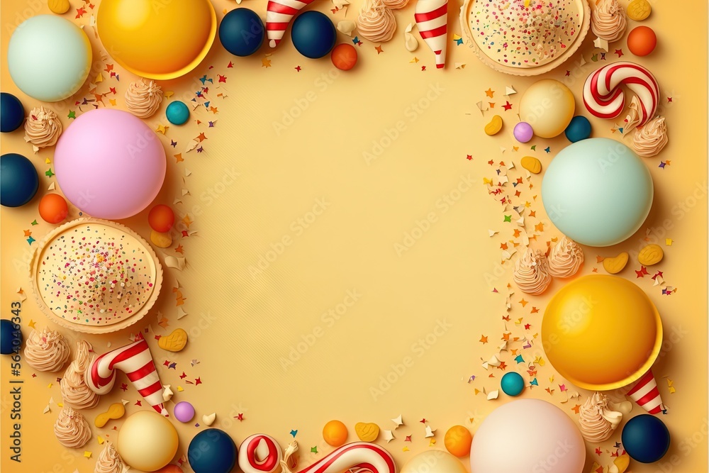 a yellow background with a candy land border and a candy land border ...