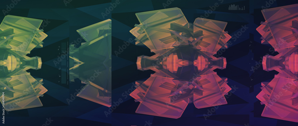 Geometric tech, 3D graphics background. Custom technology rendering ...