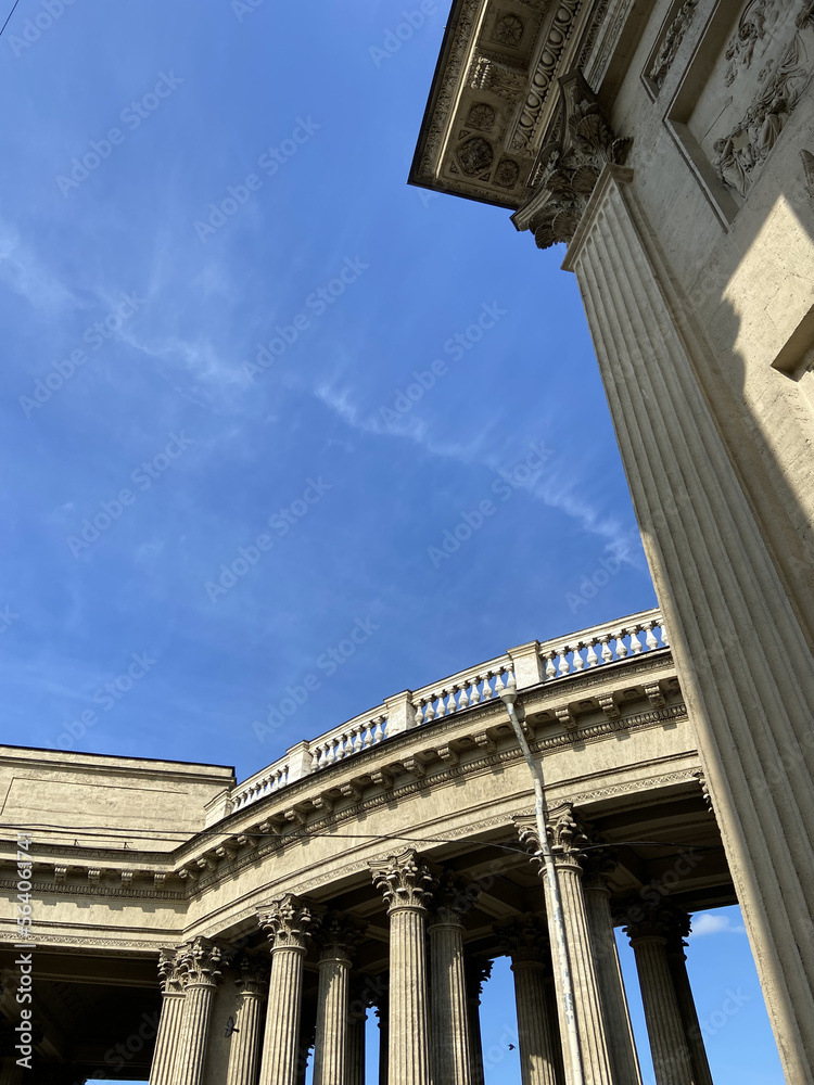 Aesthetic kazan cathedral columns against the blue sky Stock Photo | Adobe Stock