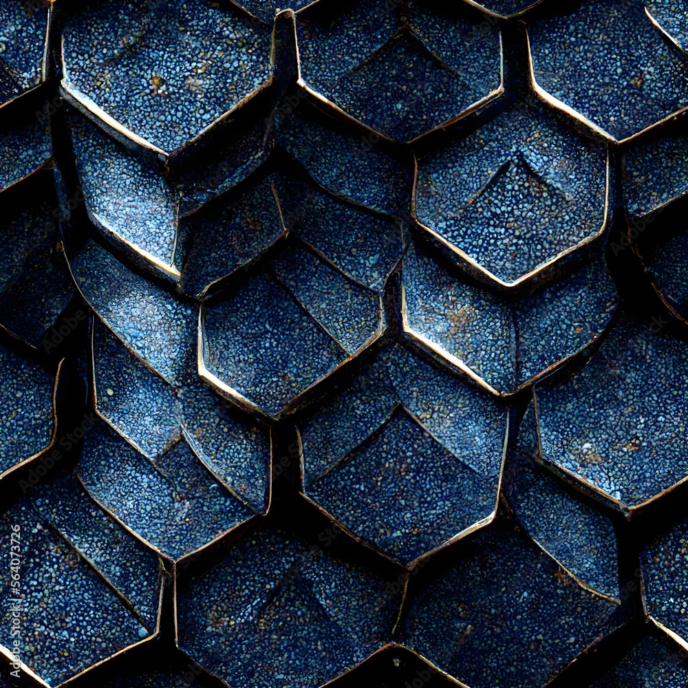 hexagonal metal scale pattern space marine armor texture dark blue ...
