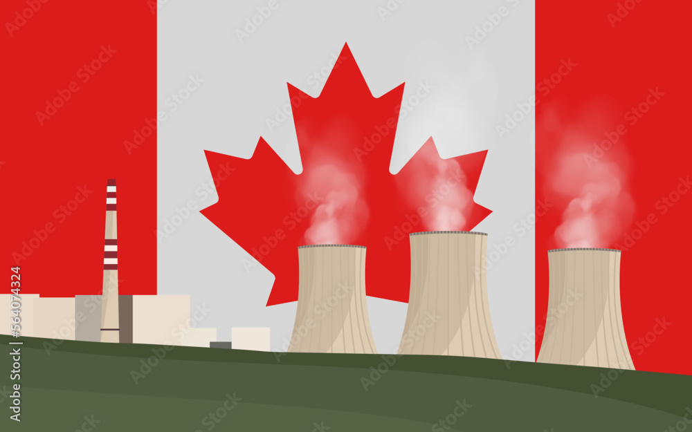 Nuclear power plant in Canada. Electricity generation production. Power ...