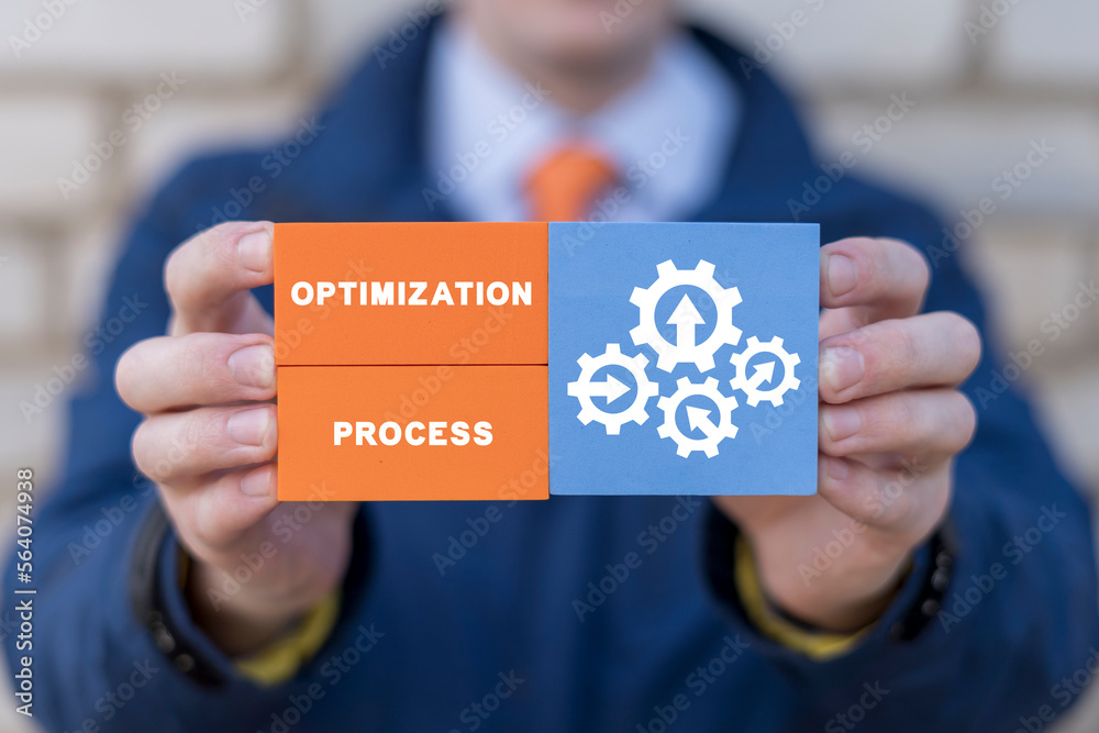 Optimization Process Software System Technology Business concept. All ...