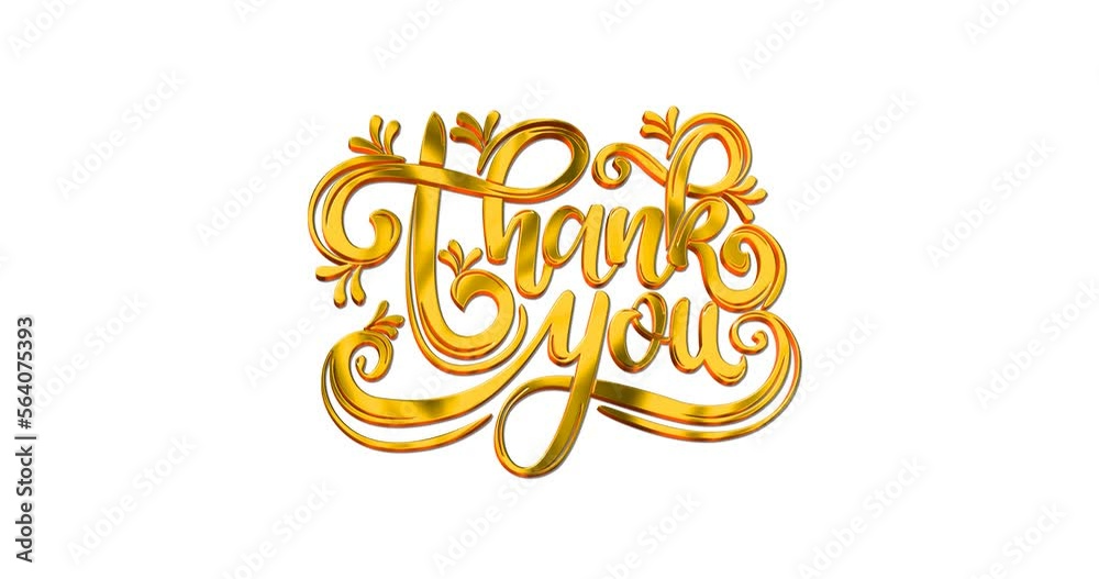 Thank you animation. Luxury gold animated Thank you text in 3d with ink ...