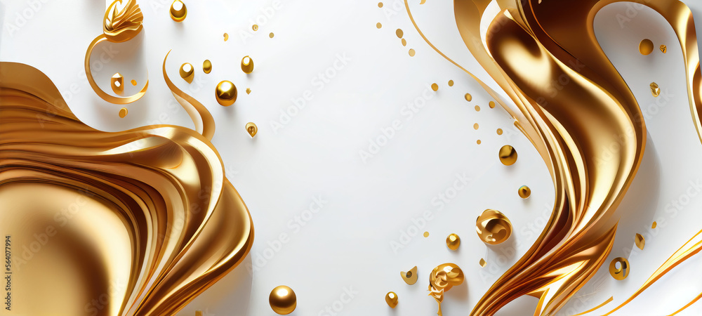 ภาพประกอบสต็อก Luxurious White and Gold Background Web Banner, Fancy ...