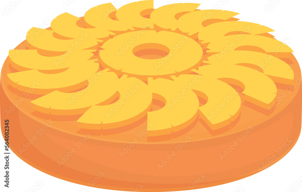 Pineapple upside-down cake icon cartoon vector. Restaurant cooking. Sugar tasty vector de Stock ...
