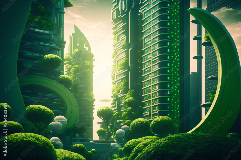 Future Green City Wallpaper