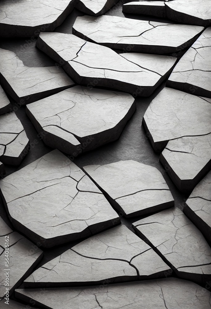 Black and white cracked surface abstract background. Decorative ...