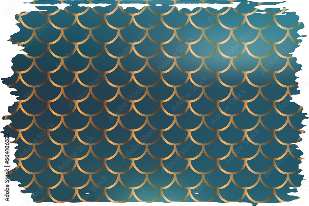 Brush background with green gradient mermaid scales pattern Stock ...