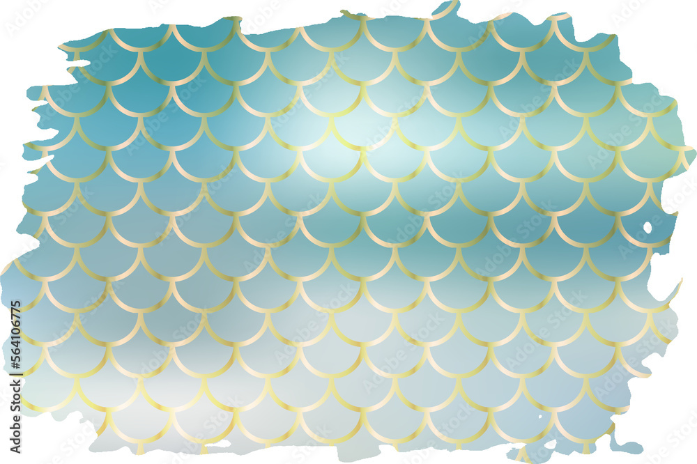 Brush background with green gradient mermaid scales pattern Stock ...