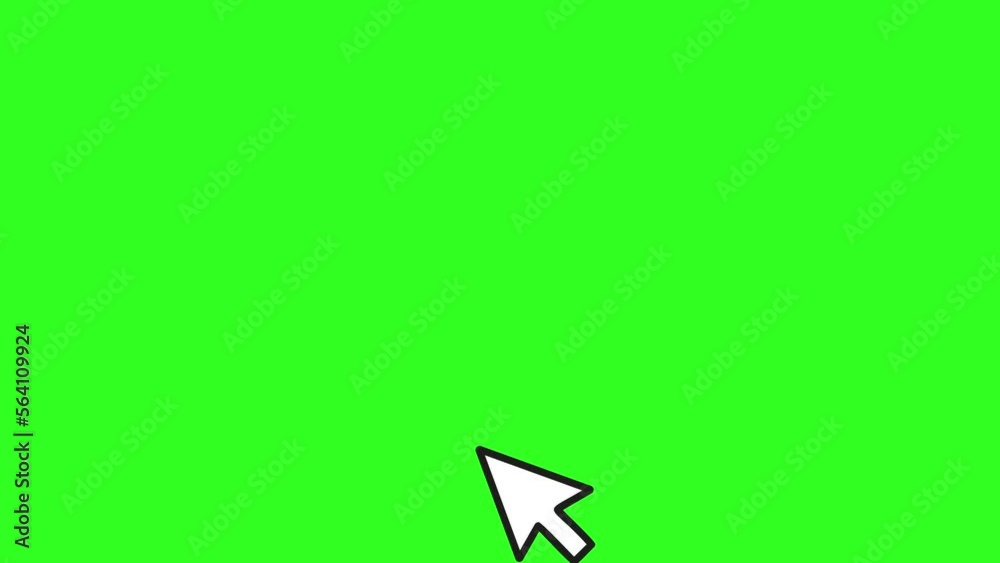 Mouse click symbol with spark isolated on green screen background ...