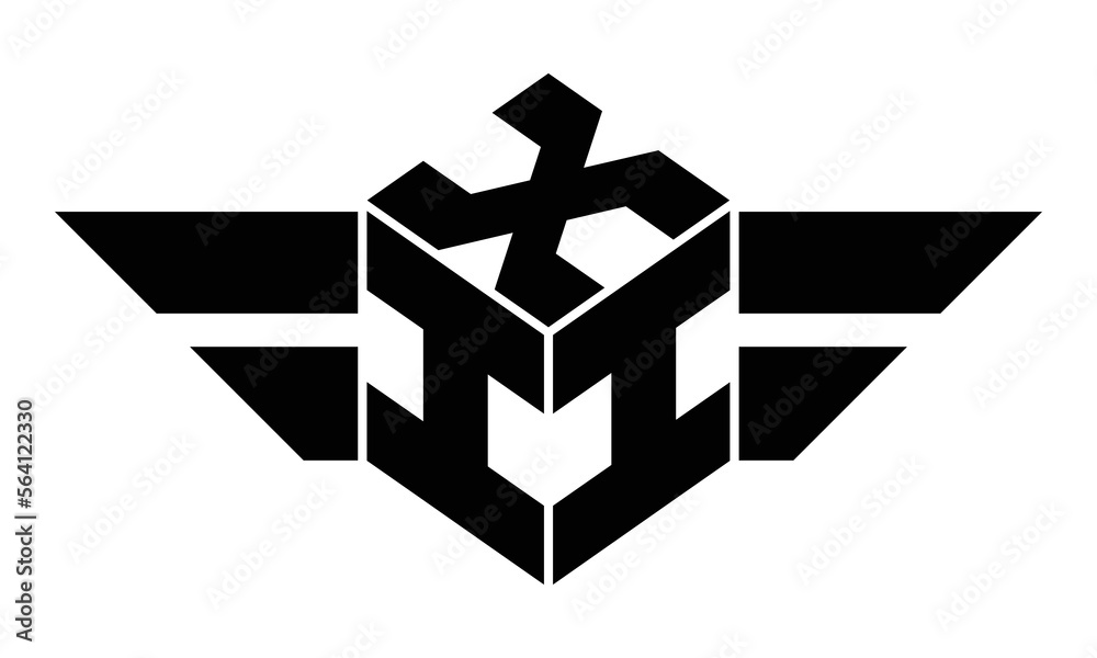 XII three letter gaming logo in polygon cube shape logo design vector ...