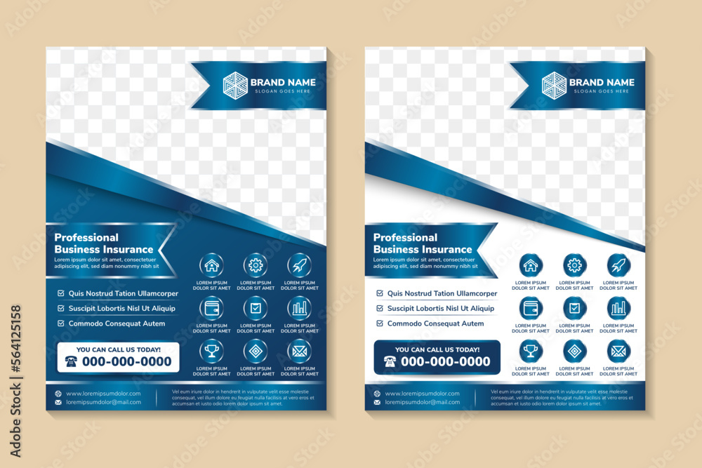 Flyer template design with headline is Professional business insurance ...