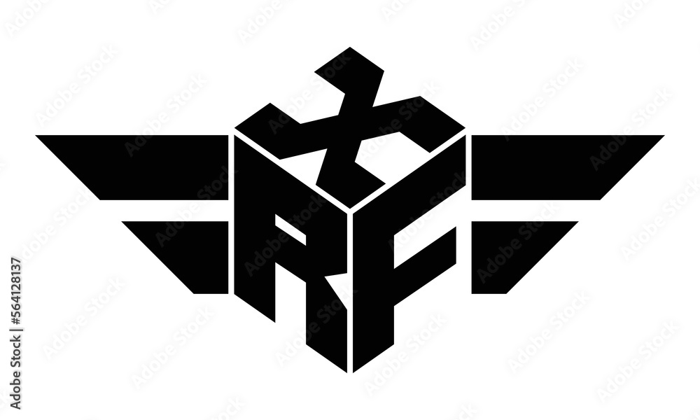 XRF three letter gaming logo in polygon cube shape logo design vector ...