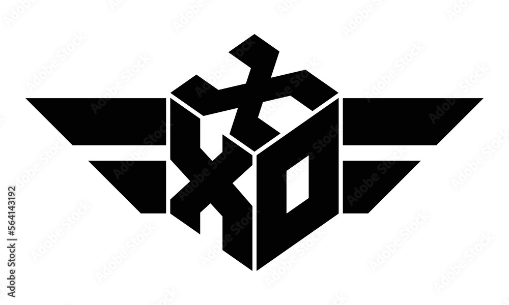XXO three letter gaming logo in polygon cube shape logo design vector ...