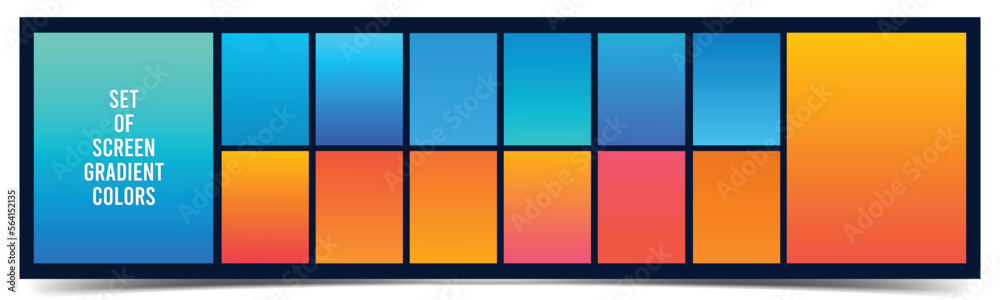 Bundle set of colorful Screen gradient set. Soft color abstract ...