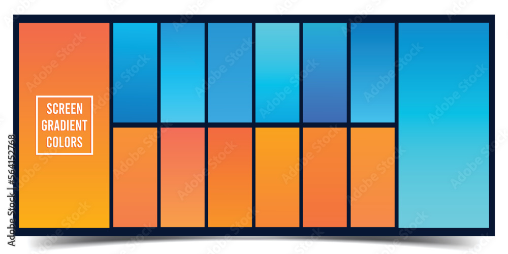 Set of gradients background, vibrant smooth colors, screen design for ...