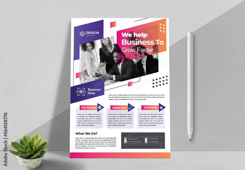 Business Grow Flyer Design Template Stock Template | Adobe Stock