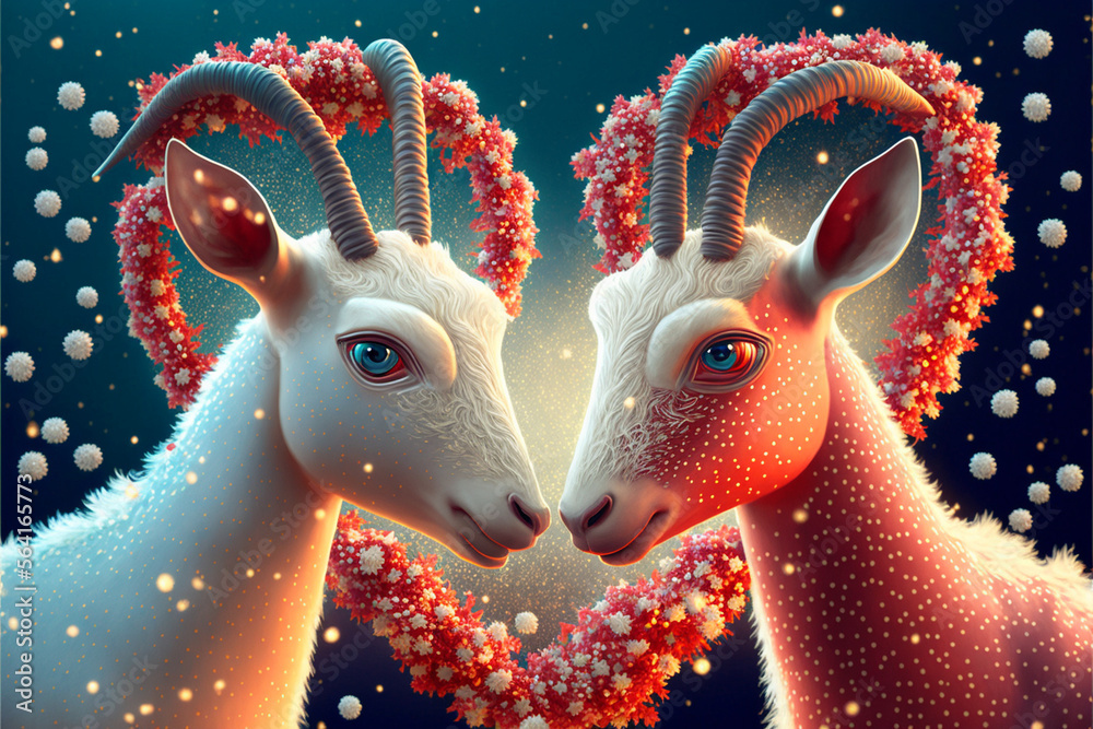 Two Goats In Love