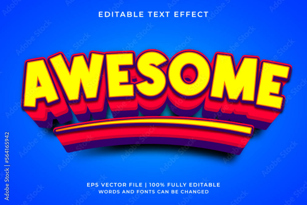 Awesome text effect - Editable vintage and retro old school cartoon ...
