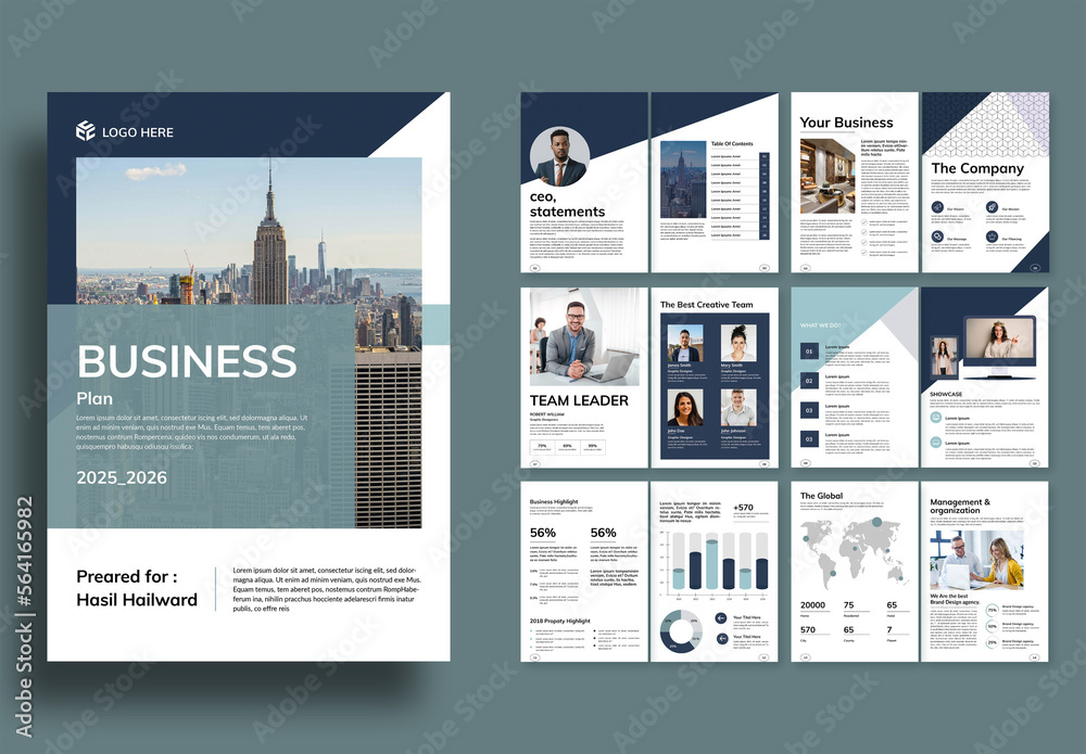 Business Plan Layout Stock Template | Adobe Stock