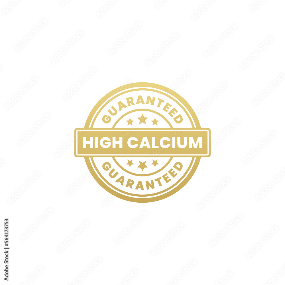 Simple High Calcium Label Vector or High Calcium Logo Vector on Black ...
