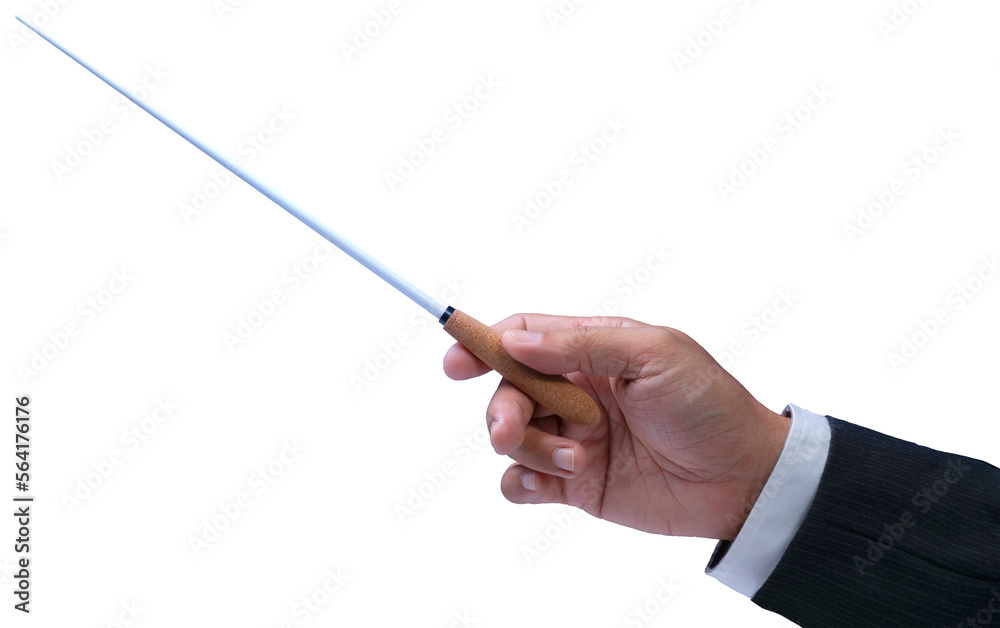 Hand holding Baton for music conductor tool on white background PNG ...