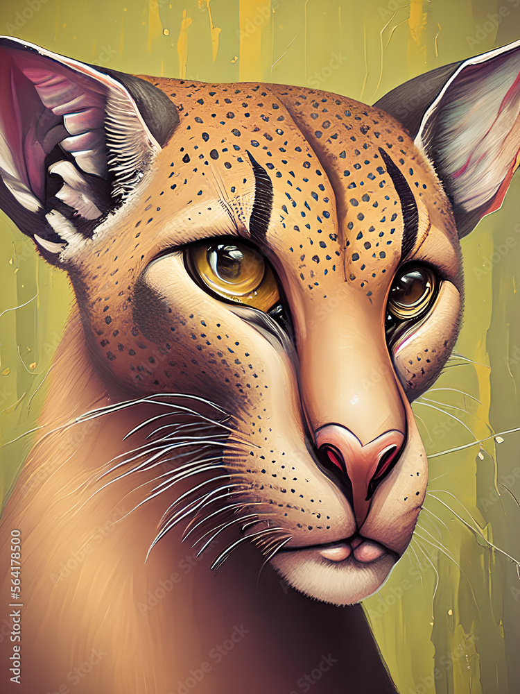 An abstract representation of a Fossa, a large predator animal native ...