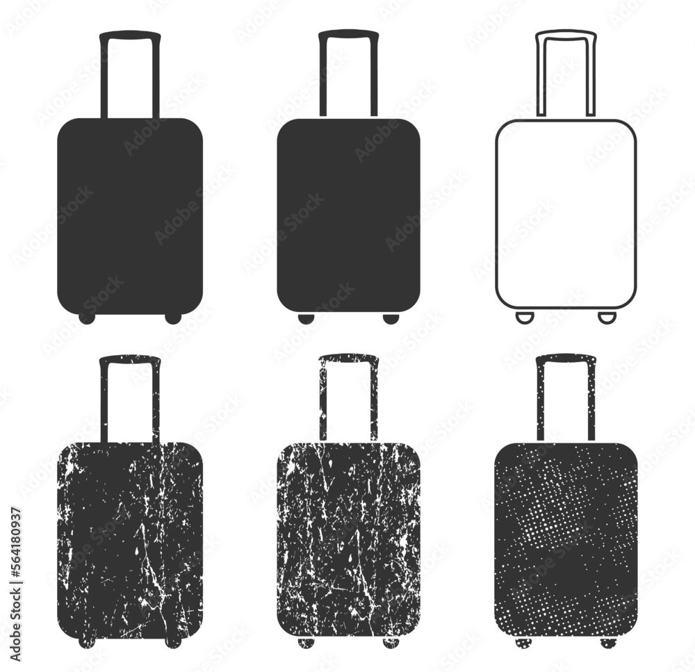 Suitcase icon symbol shape. Baggage, luggage logo sign. Vector ...
