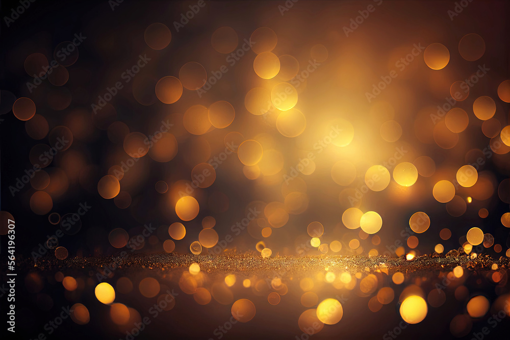 Abstract gold lights bokeh background wallpaper illustration ...