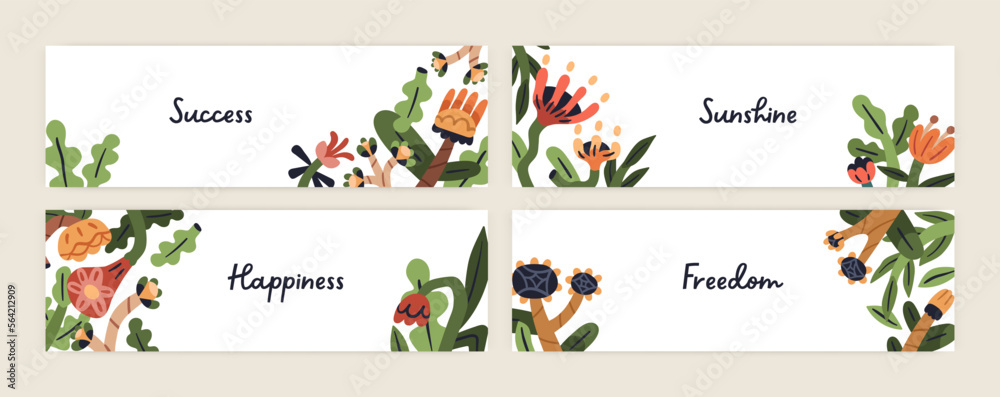Vetor do Stock: Floral banners set. Spring backgrounds designs with ...