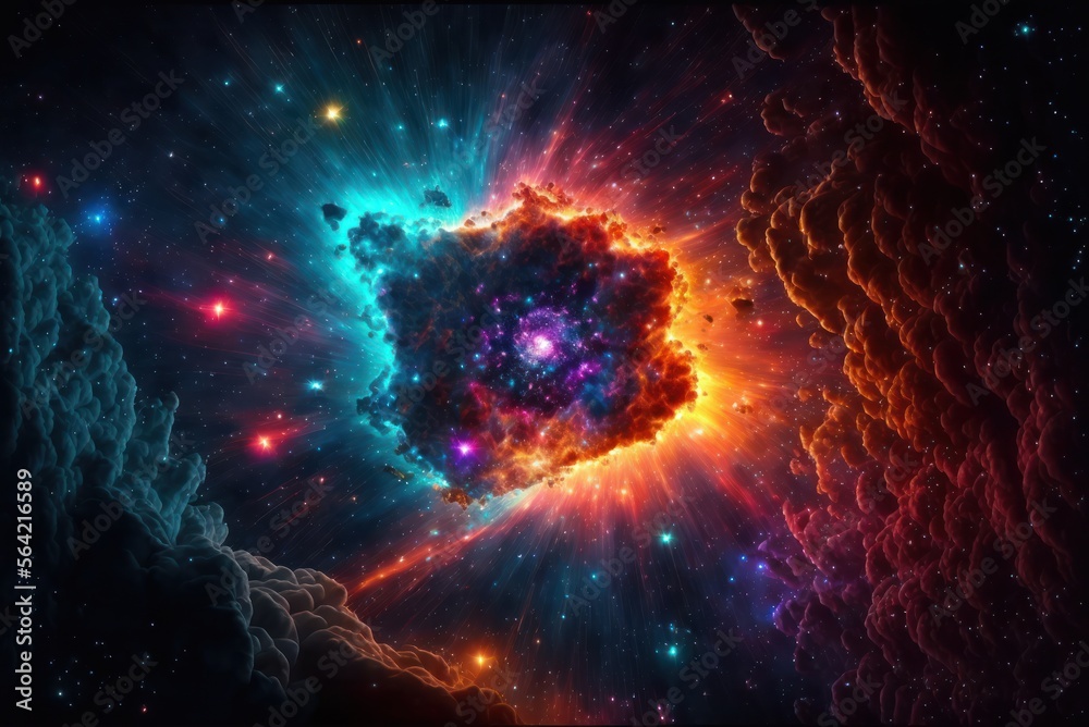 Deep Space Universe Beautiful cosmic nebula. glowing huge nebula. Space ...