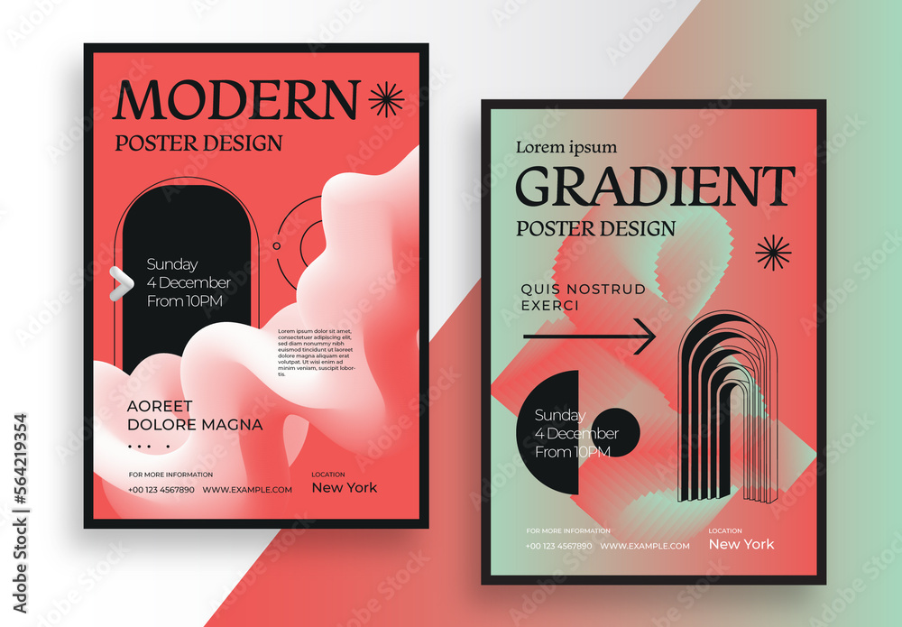 Modern Poster Layout with Abstract Shapes Stock Template | Adobe Stock