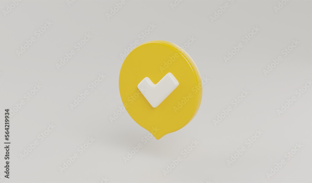 3d render check mark icon, Tick symbol for Like, correct, success ...