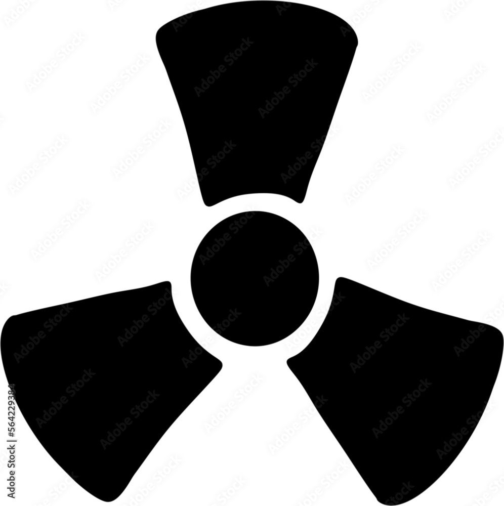 Vecteur Stock Vector drawing of the radiation symbol. Painted black ...