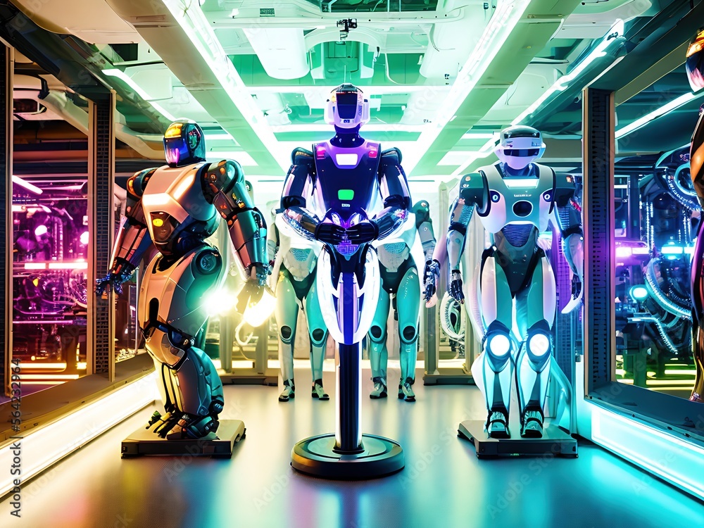 The Assembly: Robots and Humans in a Futuristic Setting - created with ...