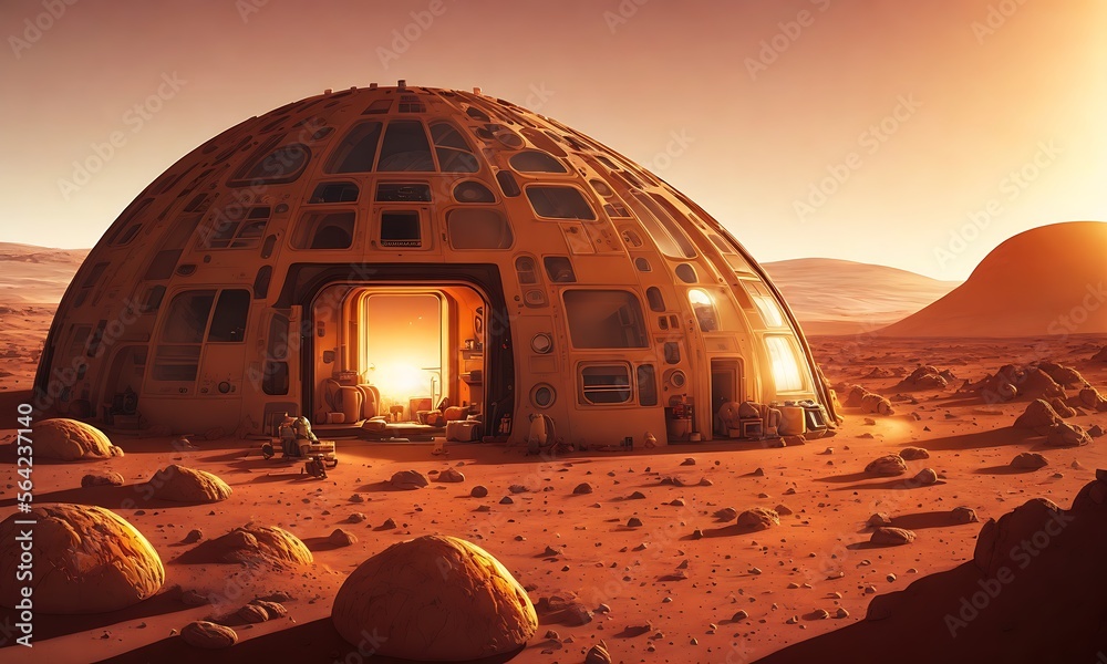 This image portrays a futuristic, semi-transparent dome-like structure ...