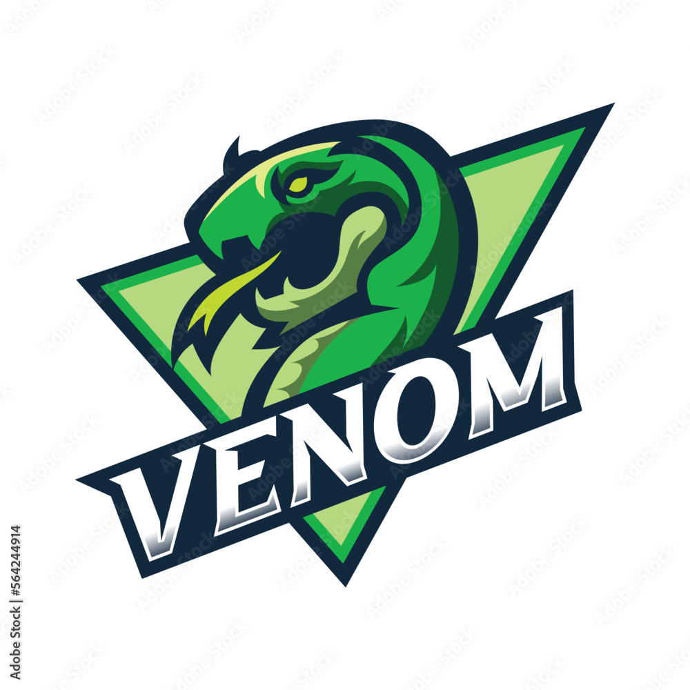 Green venom snake sport logo mascot isolated on white background Stock ...