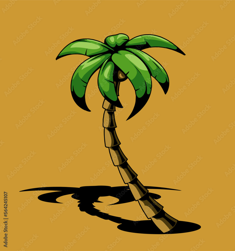 cartoon coconut tree for design purposes Stock Vector | Adobe Stock