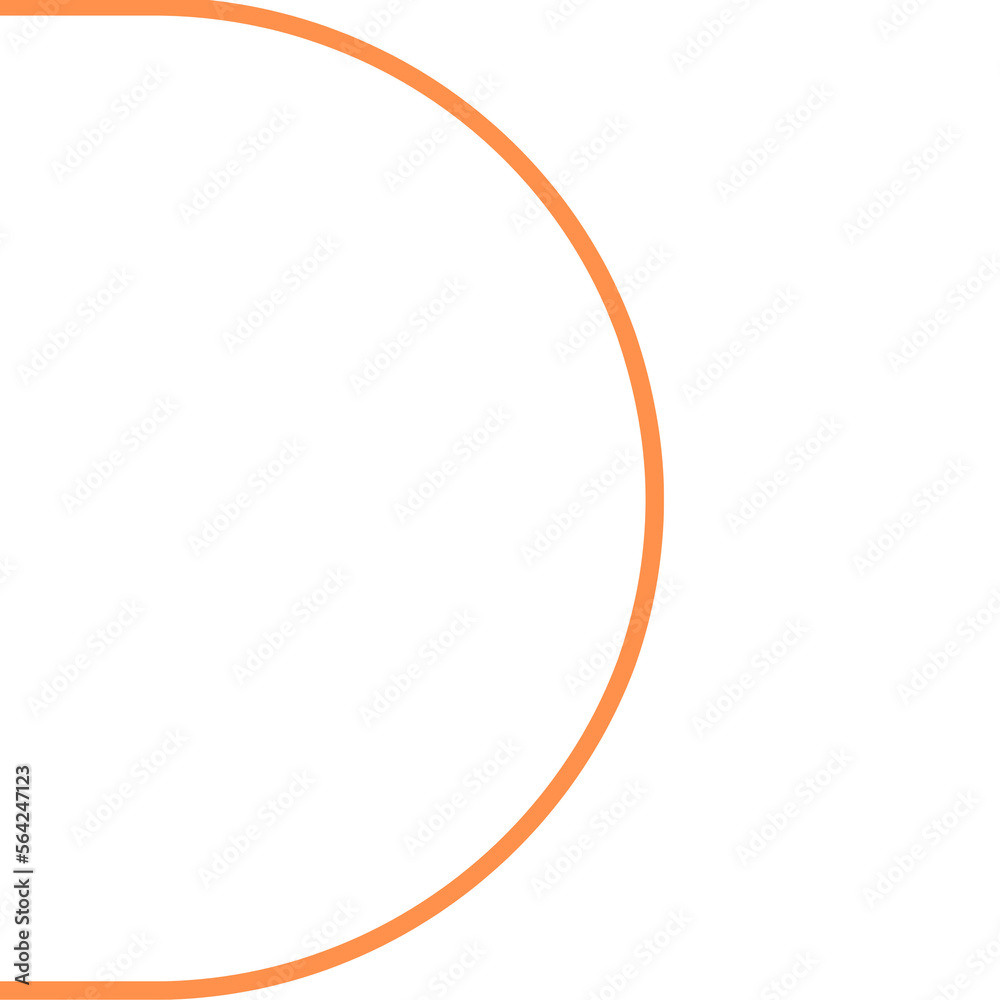 half circle element with transparent background semicircle orange Stock ...