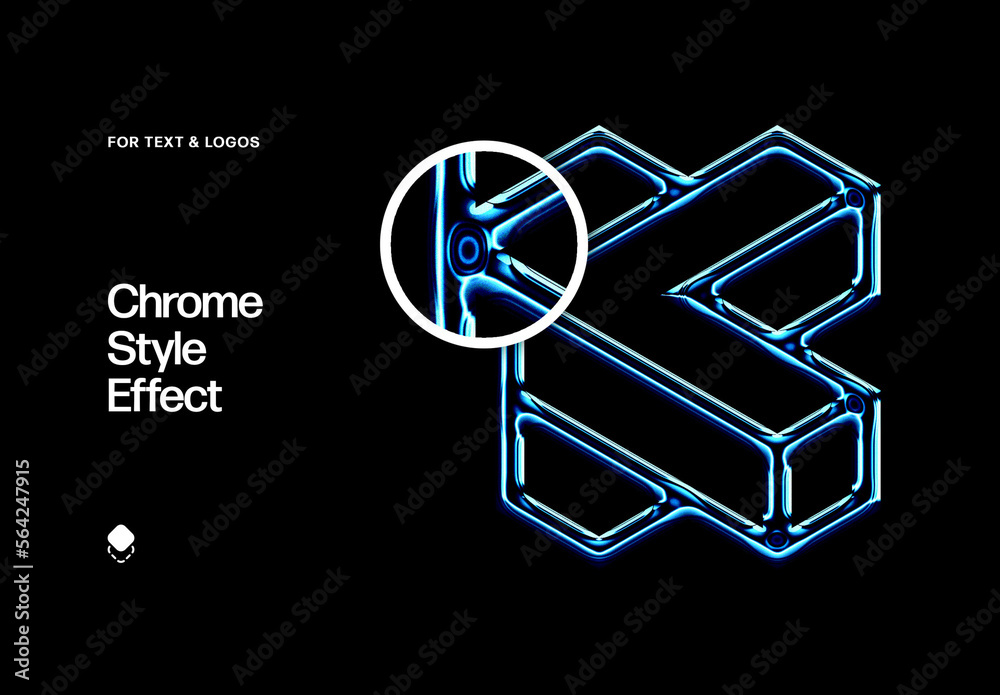 Chrome Logo Mockup Stock Template | Adobe Stock