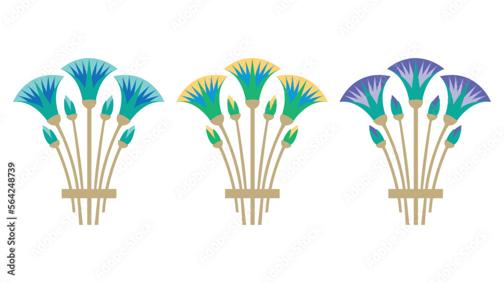 Ancient Egypt Lotus Flowers The Pharaonic symbol - Illustration Vector ...