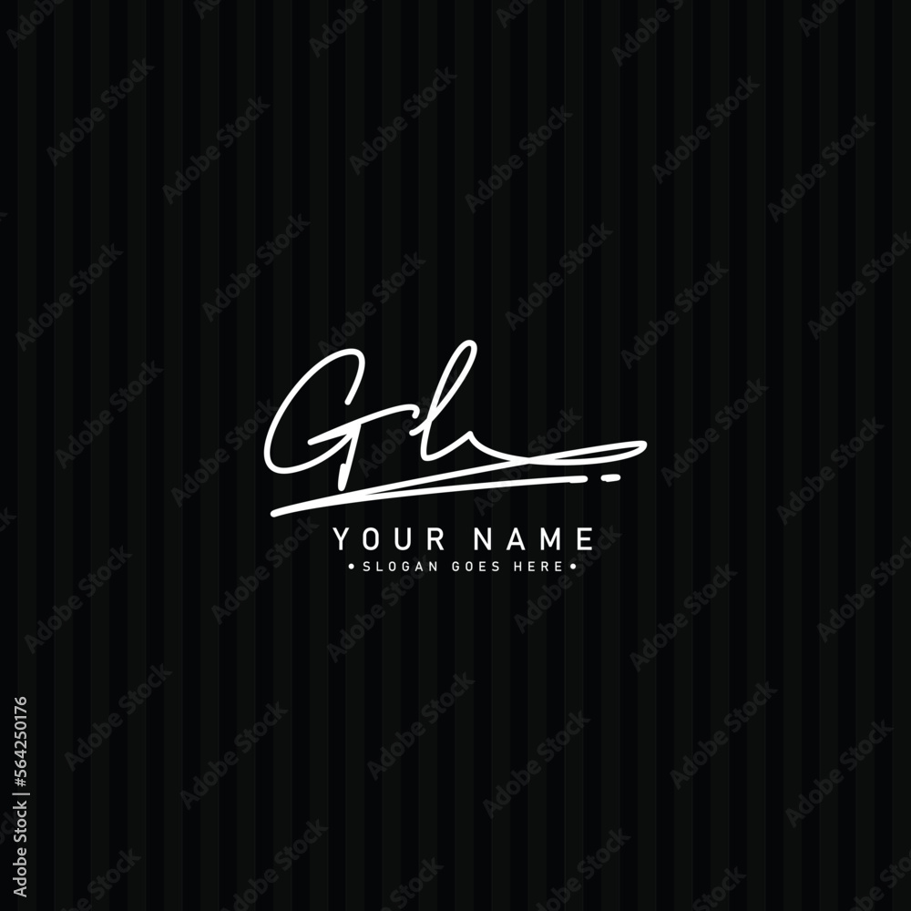 Simple Signature Logo for Alphabet GL - Handwritten Signature for ...