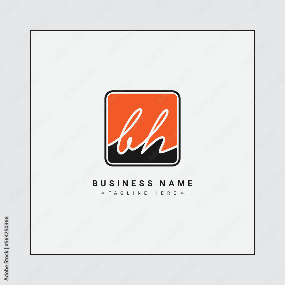 Simple Signature Logo for Alphabet BH - Handwritten Signature for ...