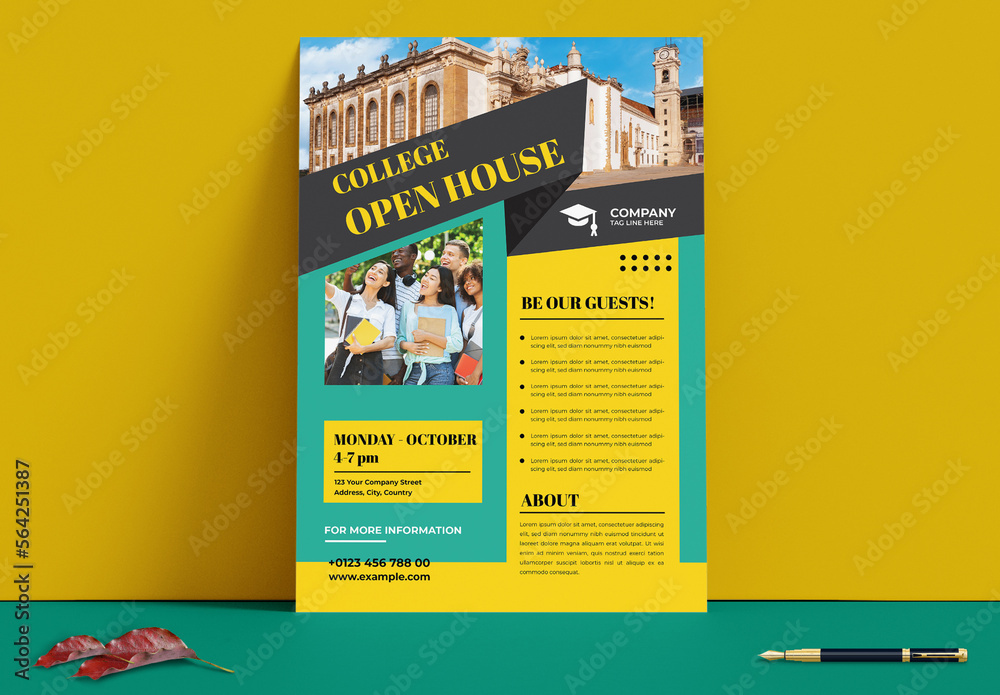 College Flyer Creative Design Template Stock Template | Adobe Stock