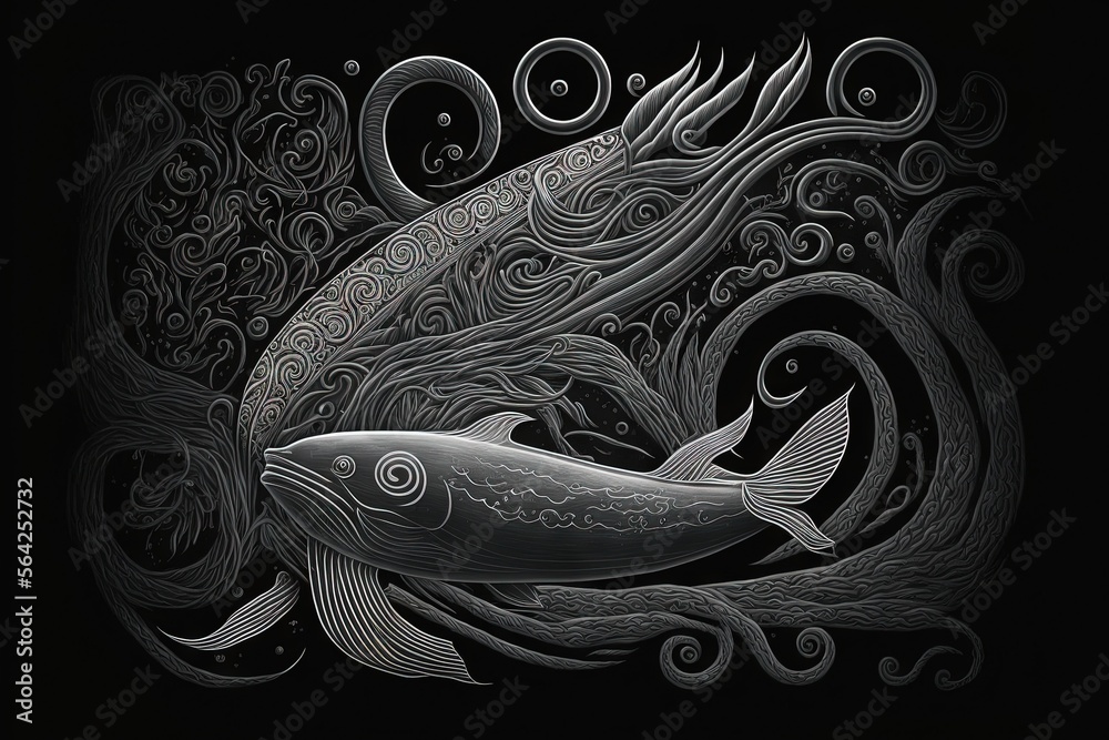 maori tribal giant fish sketch Polynesian tattoo pattern illustration ...