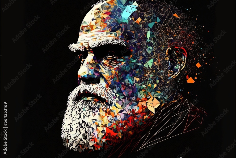 World Darwin Day representing the evolotuion theory illustration ...
