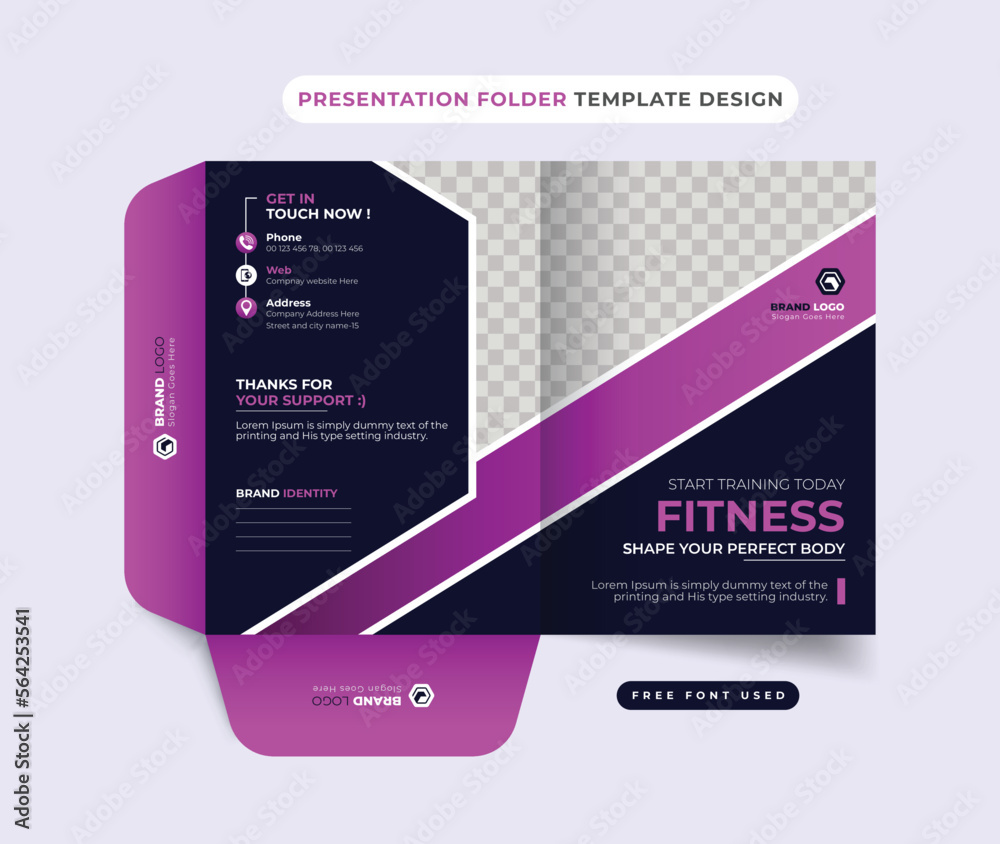 Presentation folder business design abstract folder template layout ...