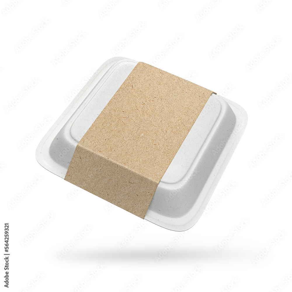 Food box realistic with label Stock Photo | Adobe Stock