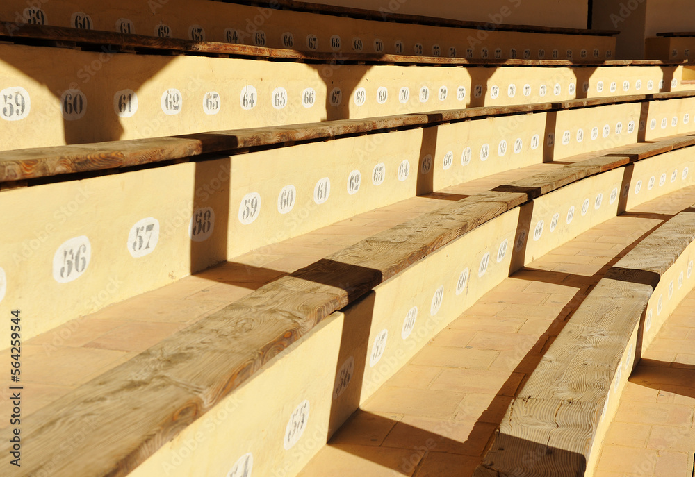 Gradas numeradas en la Plaza de Toros de Ronda, provincia de Málaga ...